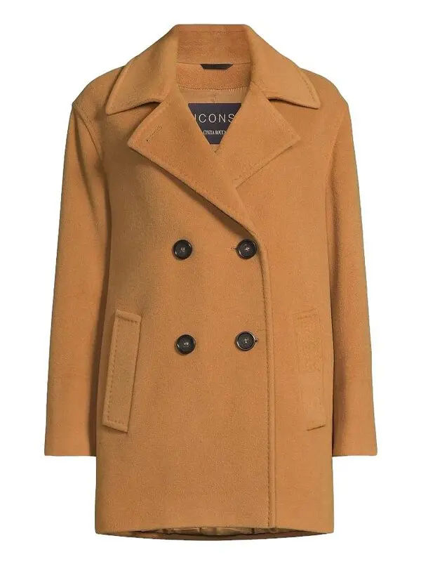 Cinzia Rocca Icons Notch Collar Peacoat - Camel