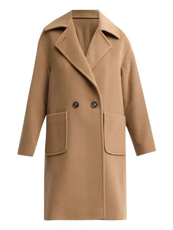 Cinzia Rocca Icons Wool & Cashmere-blend Double-breasted Coat - Camel