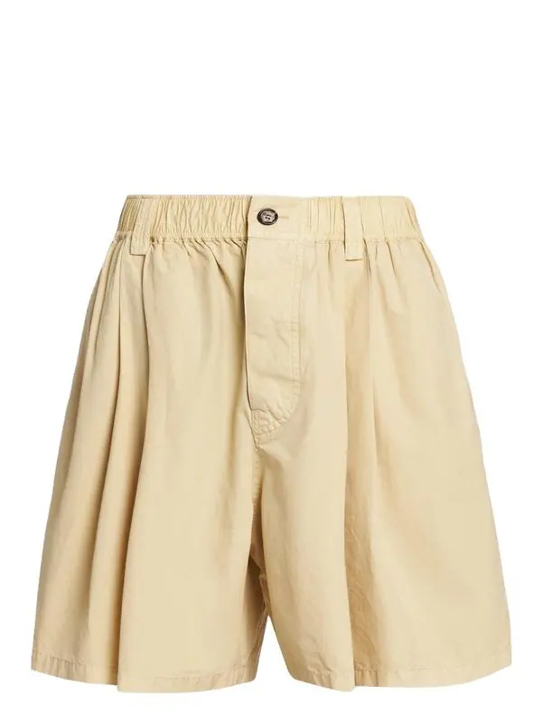 Marni Pleated Cotton Shorts - Corn