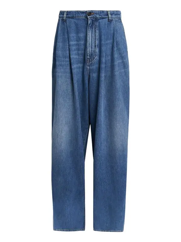 Marni Pleated-front High-rise Wide-leg Jeans - Ocean