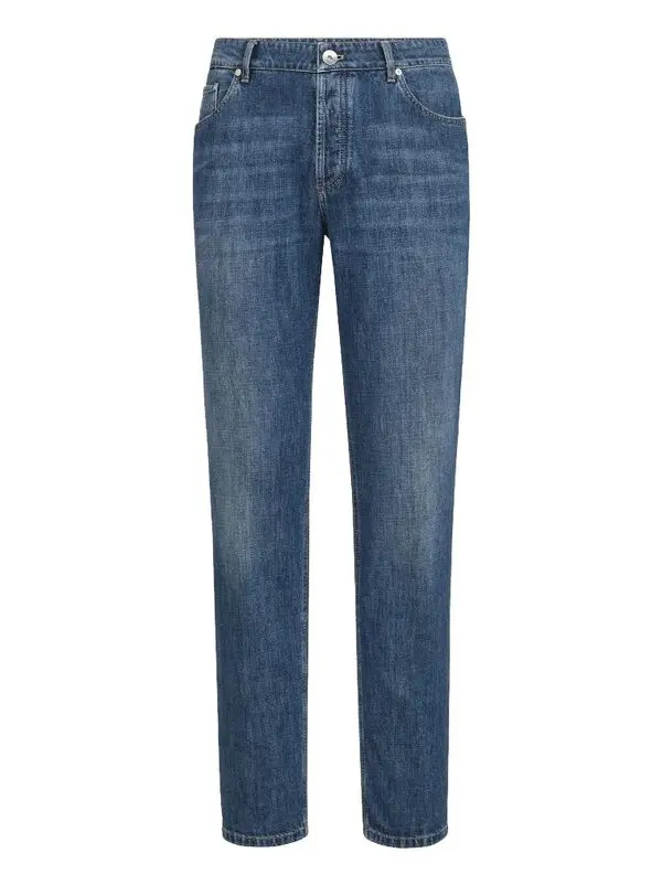 Brunello Cucinelli Lightweight Denim Traditional Fit Five-pocket Jeans - Medium Denim
