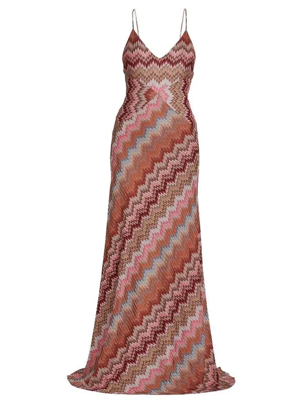 Missoni Snake Chevron Gown - Pink Rust