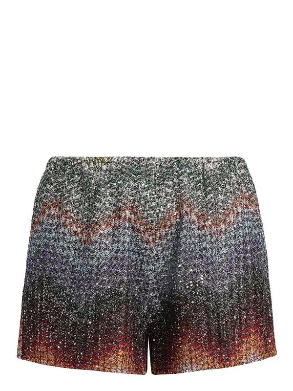 Missoni Meander-chevron Wefted-loom Shorts - Dark Multi