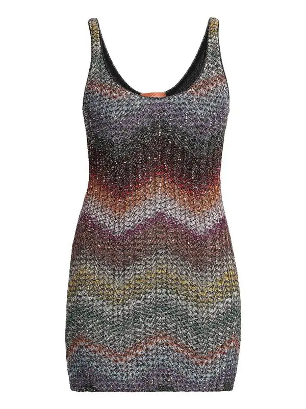 Missoni Sequin Wefted Loom Knit Minidress - Dark Multi