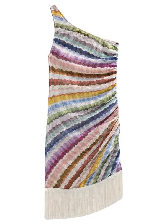 Missoni Tie-dye Stripe One-shoulder Mini Dress - Multicolor
