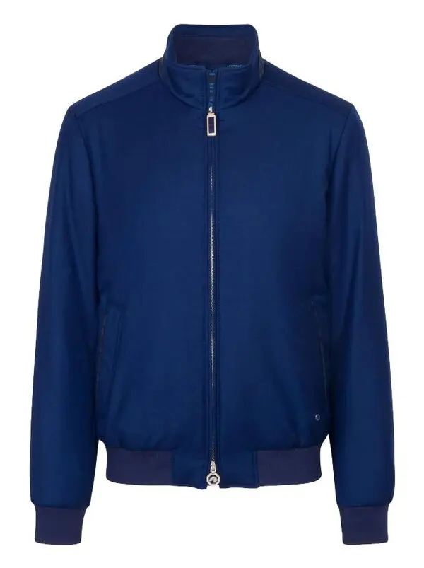 Stefano Ricci Vicuña And Silk Blend Blouson Jacket - Blue