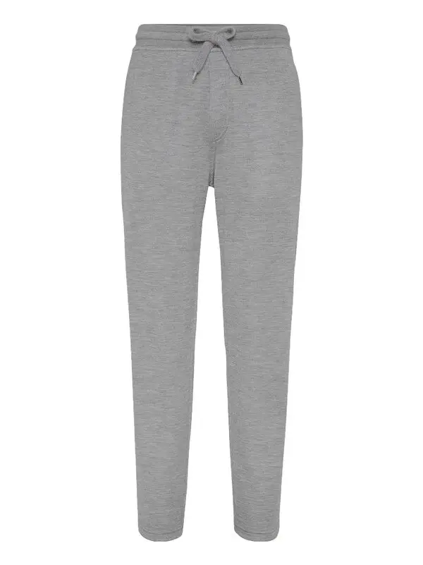 Brunello Cucinelli Cashmere And Silk French Terry Trousers - Grey