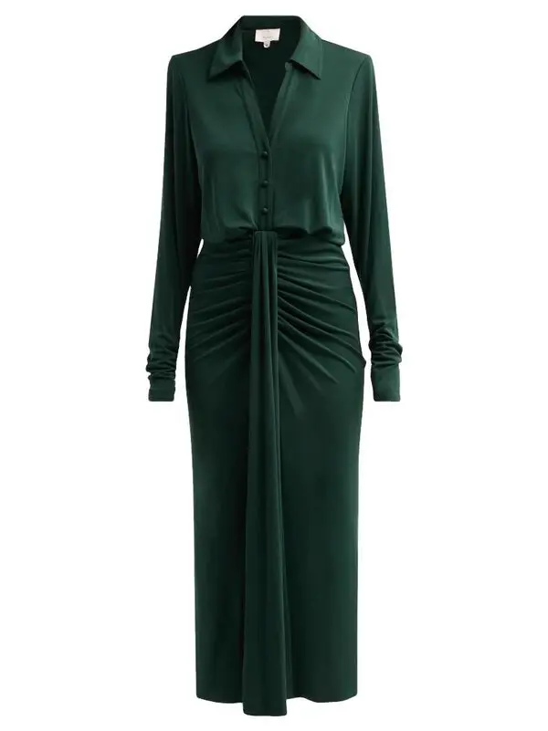 Cinq À Sept Seferina Midi-shirtdress - Deep Malachite