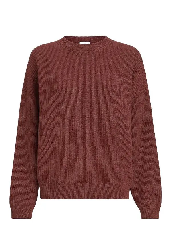 Brunello Cucinelli Sparkling Cashmere English Rib Sweater - Ruby
