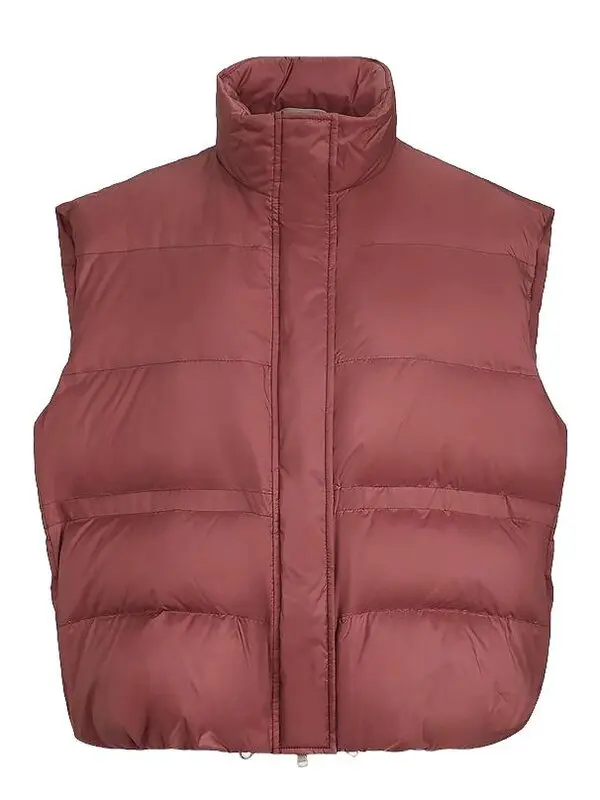 Brunello Cucinelli Water Resistant Matte Nylon Down Jacket With Monili - Ruby