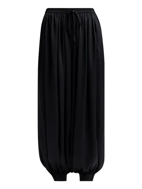 Cinq À Sept Esme Pleated Satin Balloon Pants - Black
