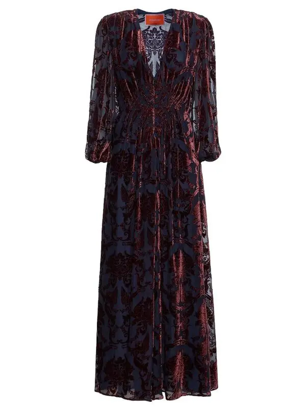 La DoubleJ Long Camerino Dress - Cherubs Devore Blue