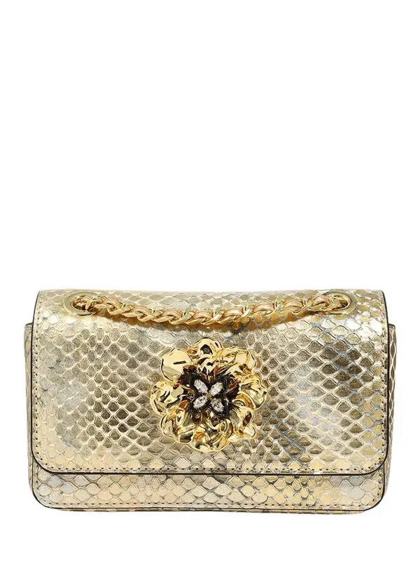 Alexis Bittar Bella Mini 14k-gold-plated & Leather Shoulder Bag - Gold Python