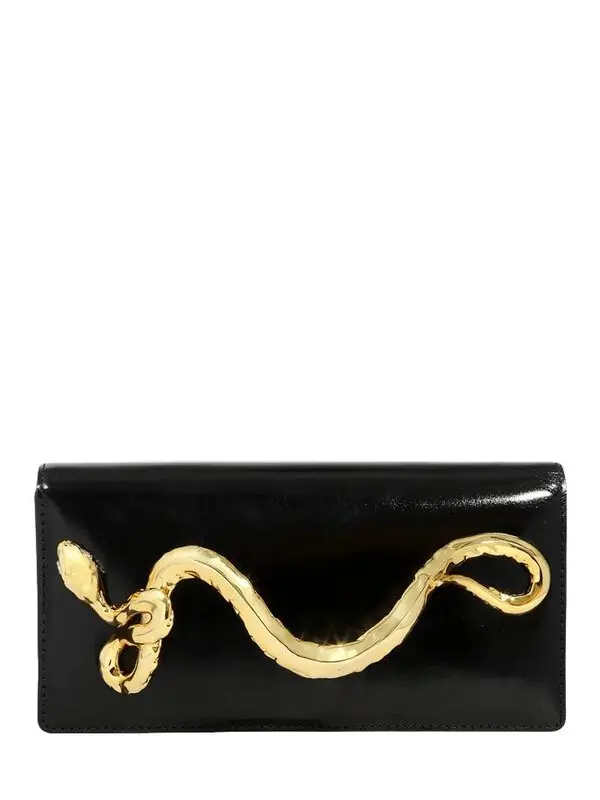 Alexis Bittar 14k-gold-plated & Leather Clutch - Black