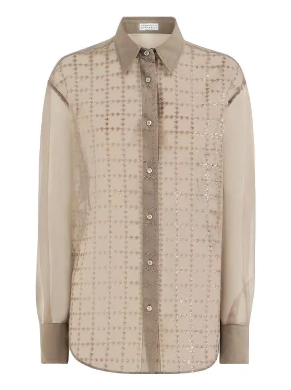 Brunello Cucinelli Crispy Silk Shirt - Light Brown