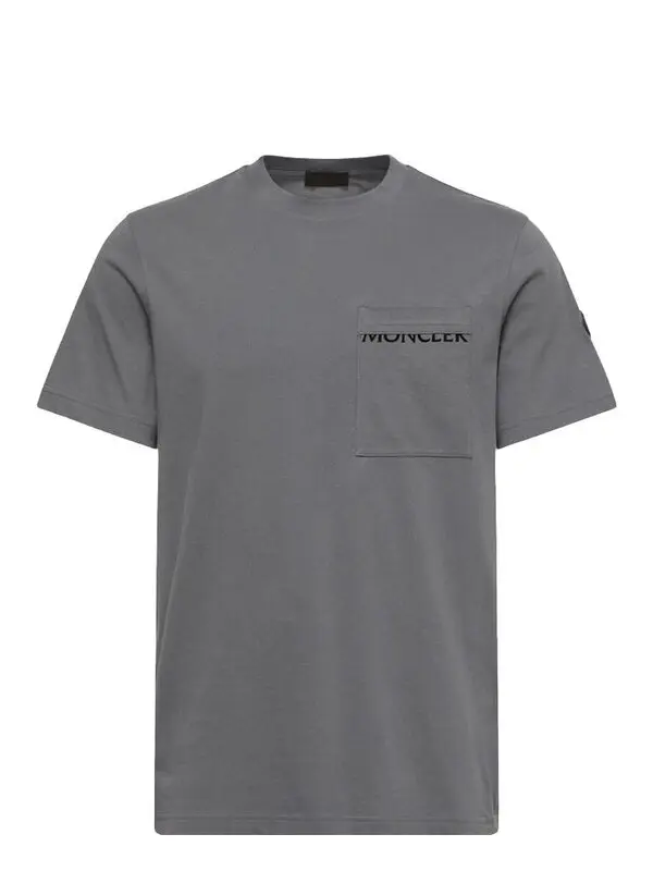 Moncler Crew-neck T-shirt In Cotton - Gray