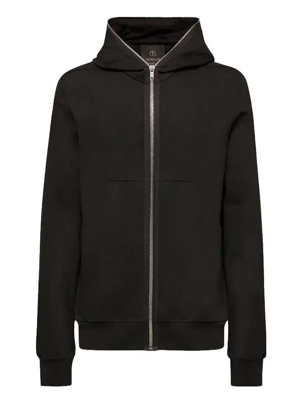 Moncler Rick Owens Ziplock Hooded Sweatshirt In Cotton - Black