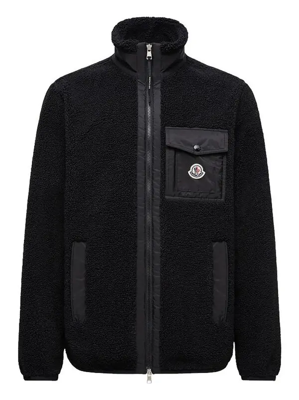 Moncler Zip-up Sweatshirt In Teddy - Black