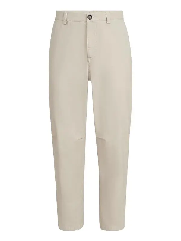Brunello Cucinelli Gart-dyed Trousers In Peached Cotton Gabardine - Beige