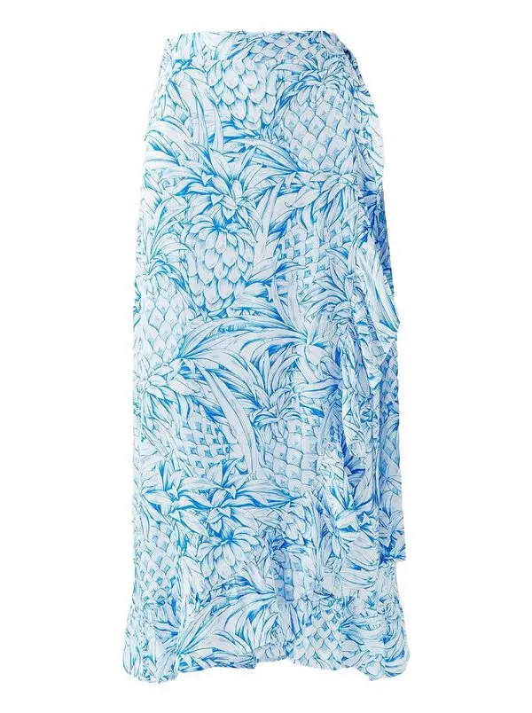 Melissa Odabash Danni Wrap Midi-skirt - Pineapples