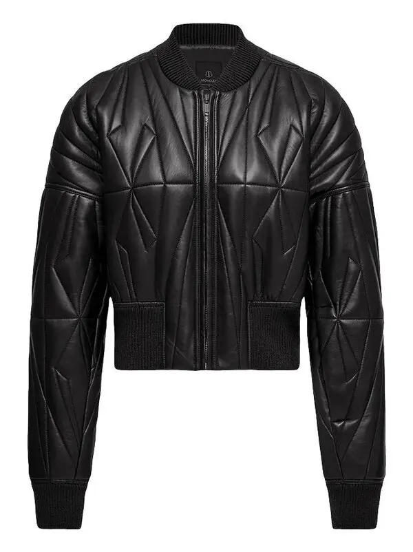 Moncler Rick Owens Geocamo Jacket In Leather - Black