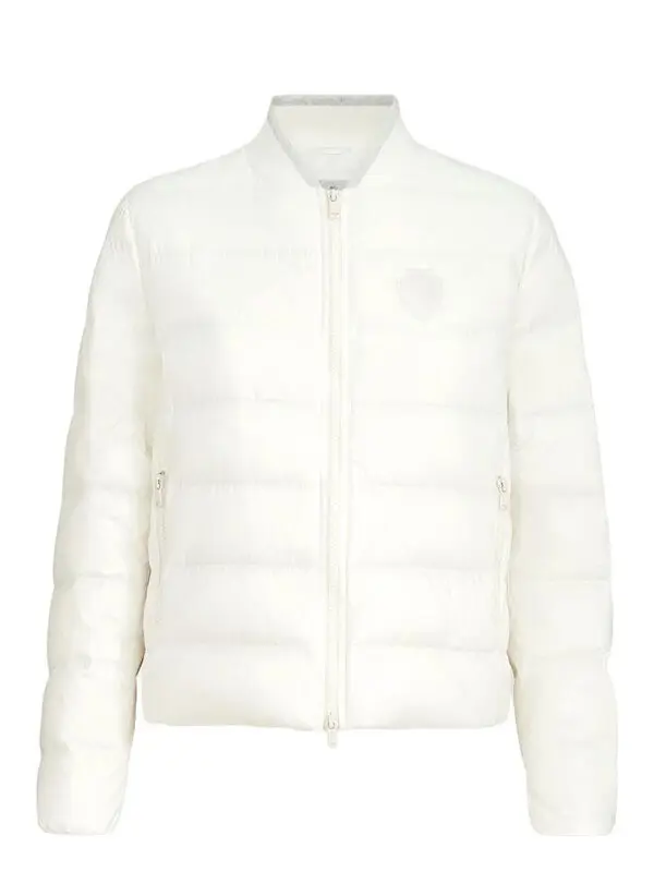 Brunello Cucinelli Water-resistant Matte Nylon Down Jacket With Logo - Milk