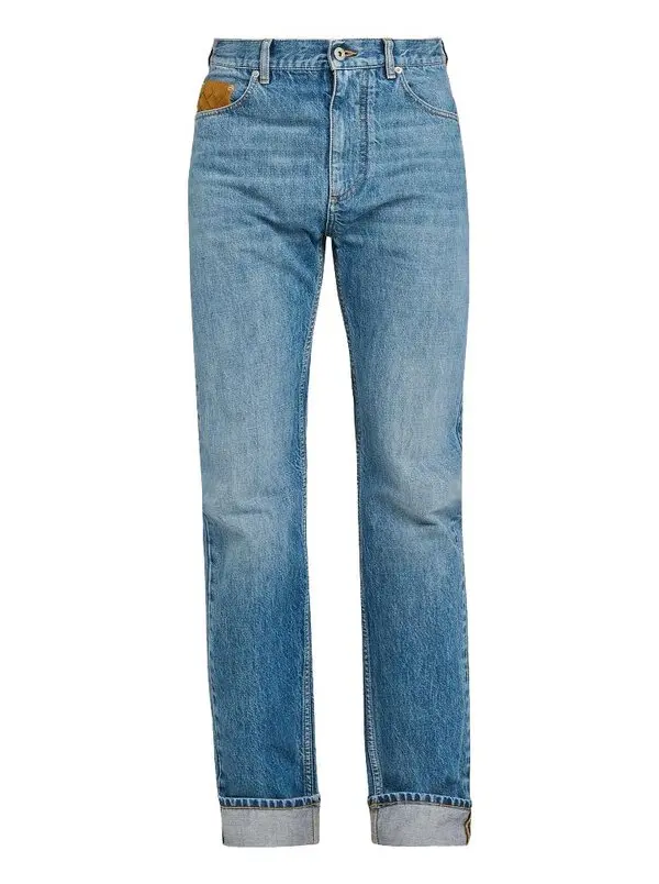 Bottega Veneta Vintage Indigo-washed Suede-pocket Jeans - Medium Blue