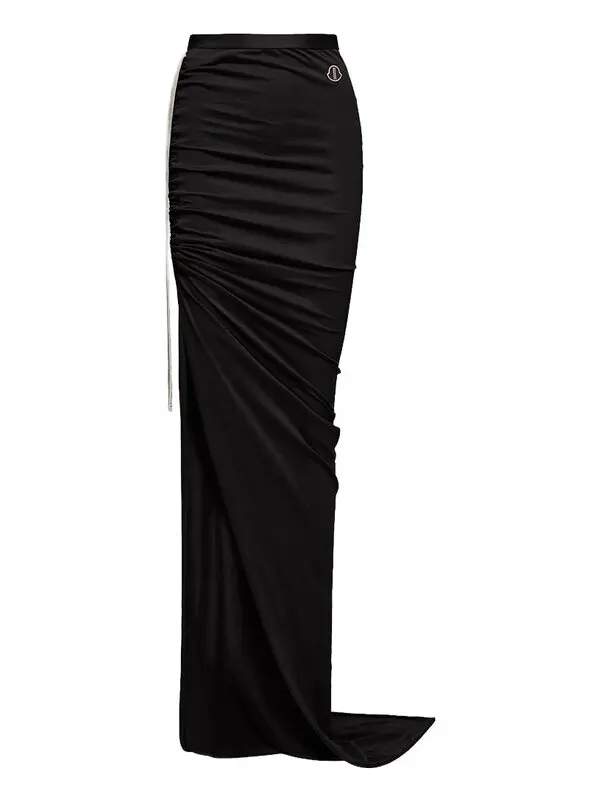 Moncler Rick Owens Adjustable Skirt In Cotton - Black