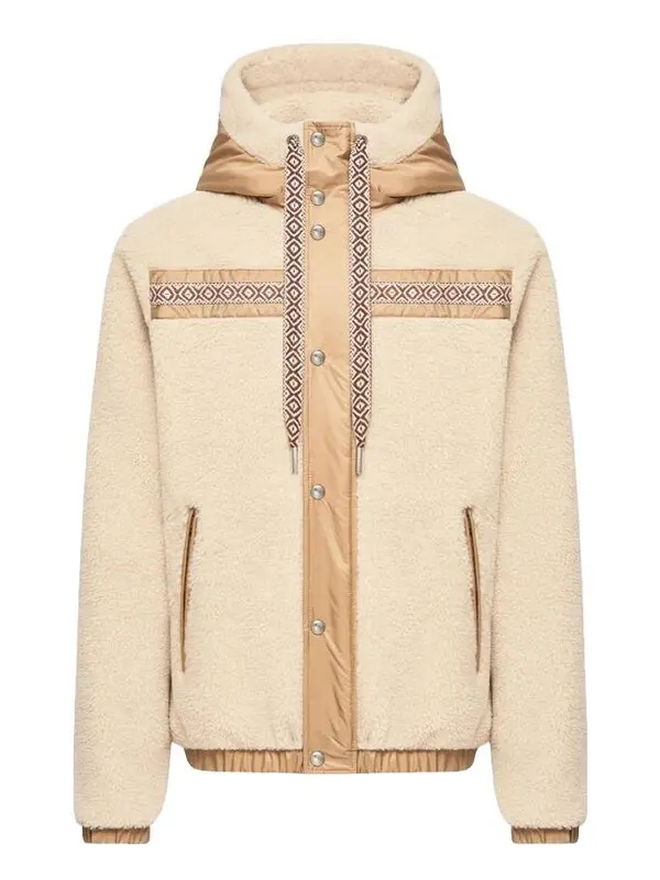 Moncler Hoodie In Teddy - Light Beige