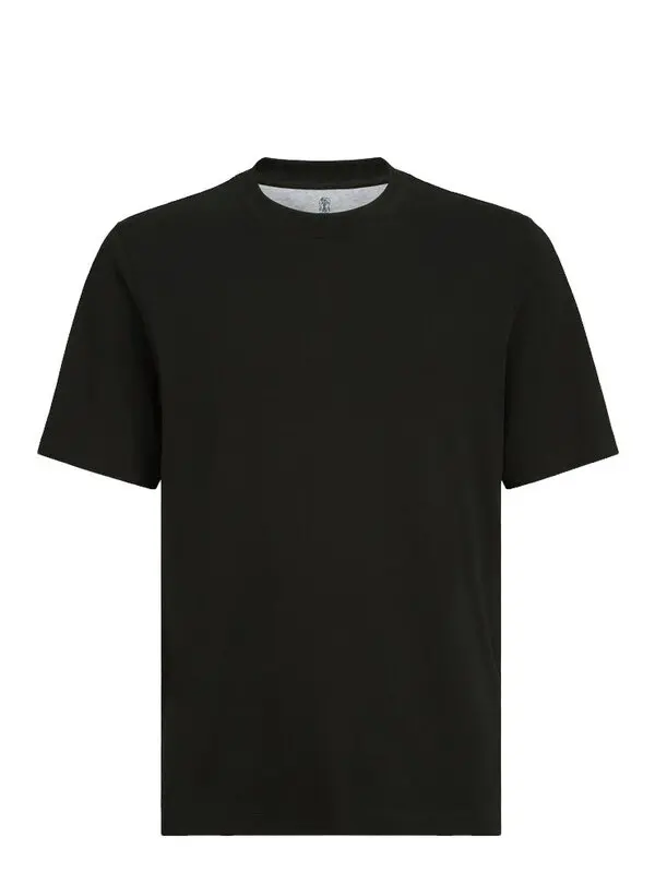Brunello Cucinelli Cotton Jersey Crewneck T-shirt - Black