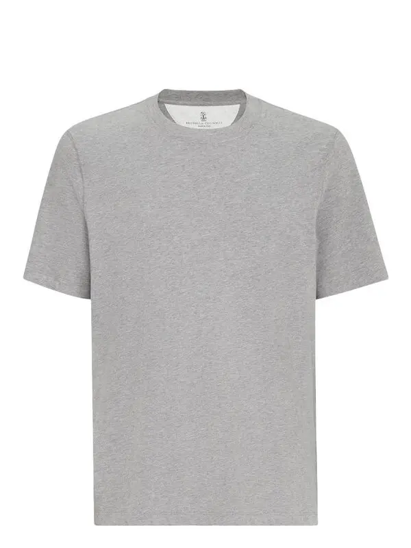 Brunello Cucinelli Cotton Jersey Crewneck T-shirt - Grey