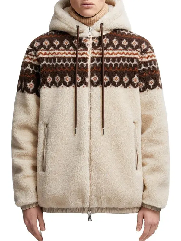 Moncler Hoodie In Wool Blend - Multicolour