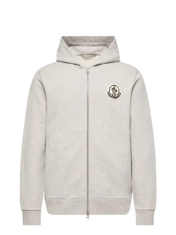 Moncler Hoodie In Cotton - Gray