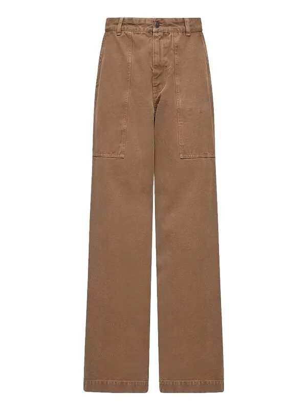 Moncler Pants In Cotton - Brown