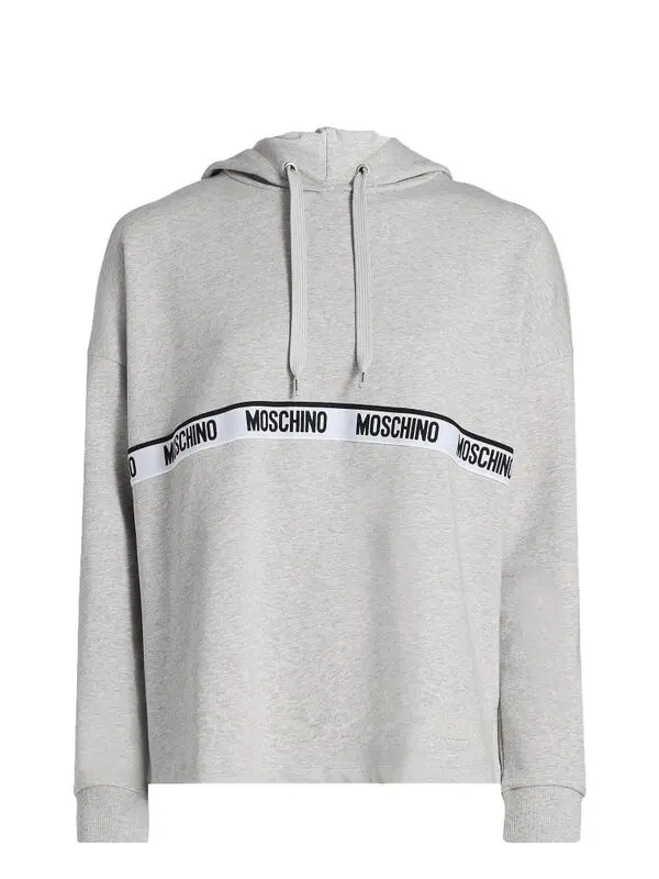 Moschino Intimo Donna Logo Stretch-cotton Hoodie - Grey