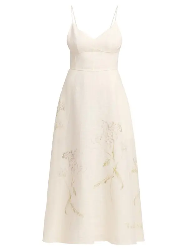 Alberta Ferretti Floral Linen Maxi Dress - Multi