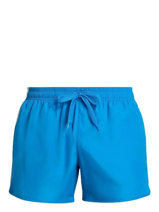 Moschino Striped Drawstring Swim Shorts - Blue