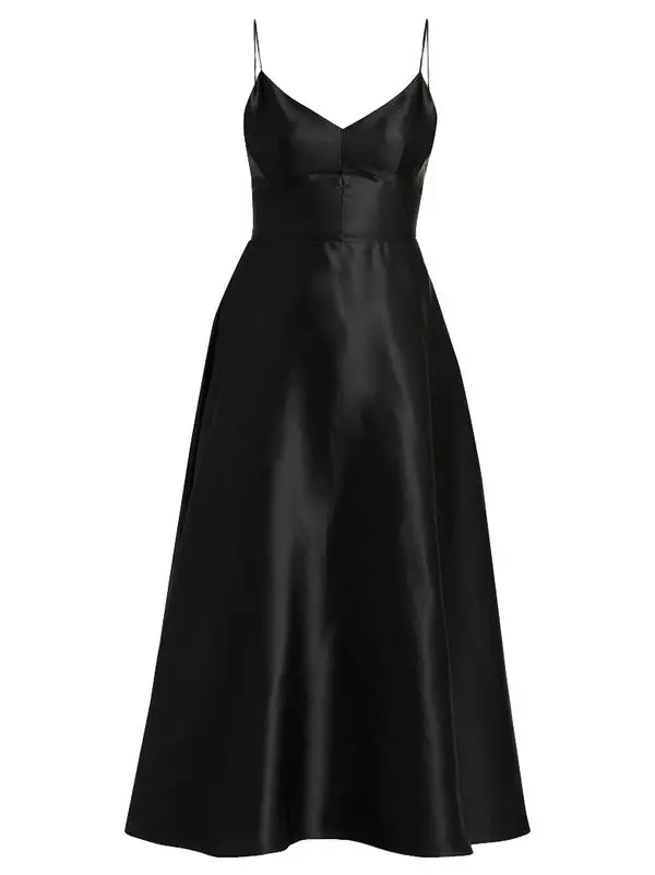 Alberta Ferretti Silk Midi-dress - Black