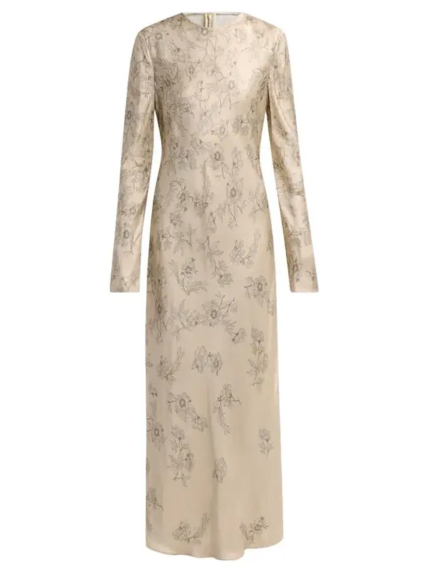 Alberta Ferretti Floral Satin Maxi Dress - Multi Blue