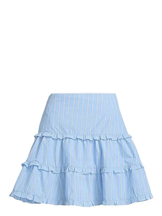 Cinq À Sept Thea Lili Striped Tiered Miniskirt - Blue Multi