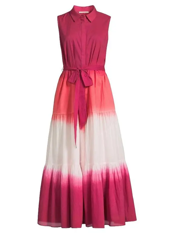 Kobi Halperin Arabella Dip-dye Cotton Midi-dress - Fuchsia Multi