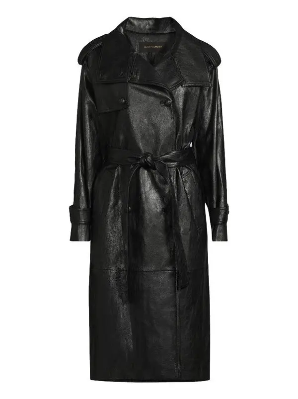 Kobi Halperin Tony Faux-leather Trench Coat - Black