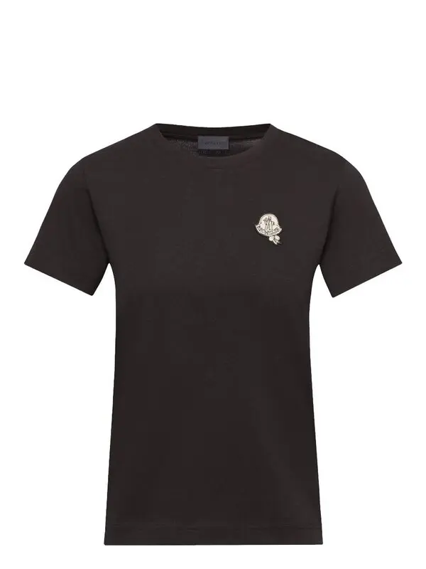 Moncler Crew Neck T-shirt In Cotton - Black