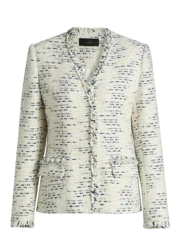 Kobi Halperin Saphire Frayed-trim Tweed Jacket - Multi