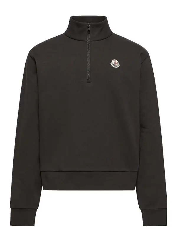 Moncler Crewneck Sweater In Cotton - Black