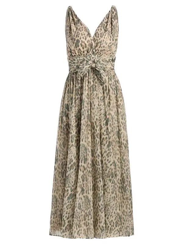 UNGARO Jillian Leopard-print Cotton Voile Midi-dress - Multi