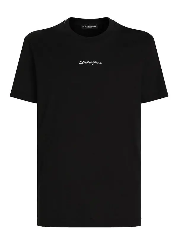Dolce & Gabbana Embroidered Logo Crewneck T-shirt - Nero