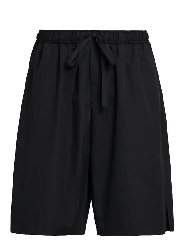 Dolce & Gabbana Logo-patch Cotton Drawstring Shorts - Nero