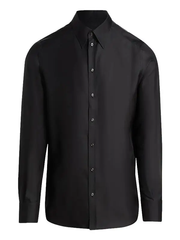 Dolce & Gabbana Silk Twill Button-front Shirt - Nero