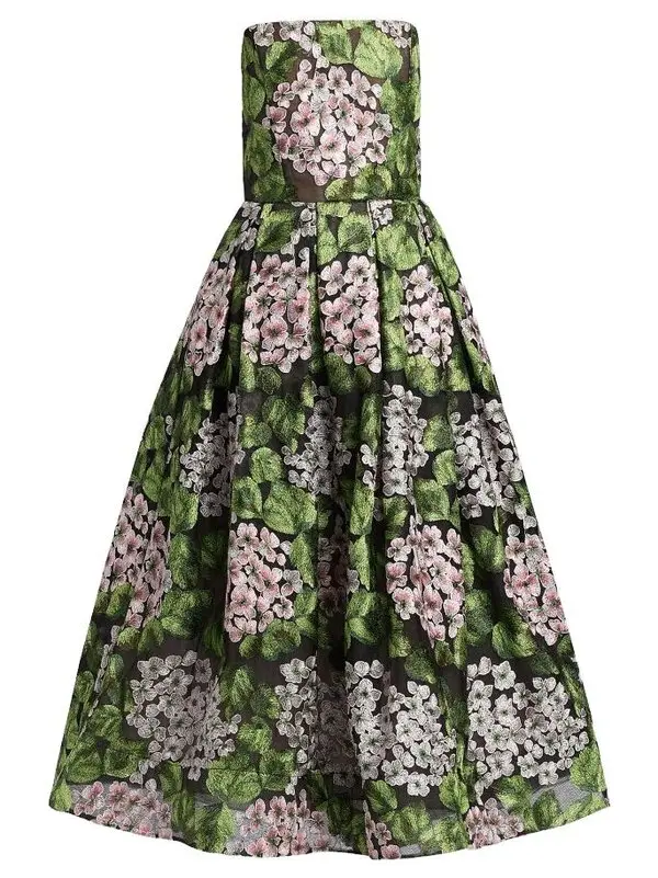 BRONX BANCO Kate Floral Embroidered Corset Midi-dress - Multi